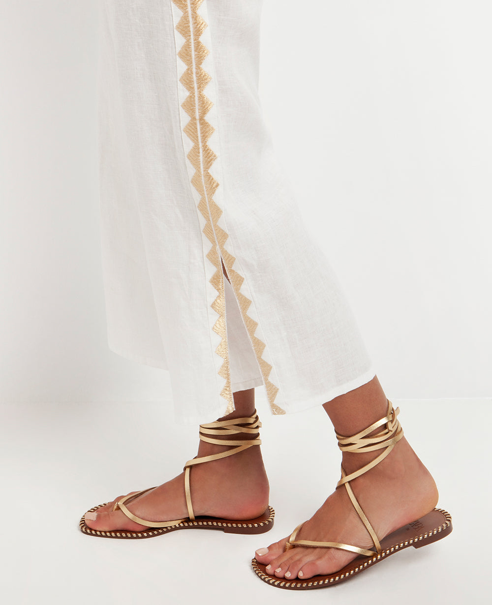 GREEK ARCHAIC KORI LINEN PANTS "TRIGONO" – Lemoni